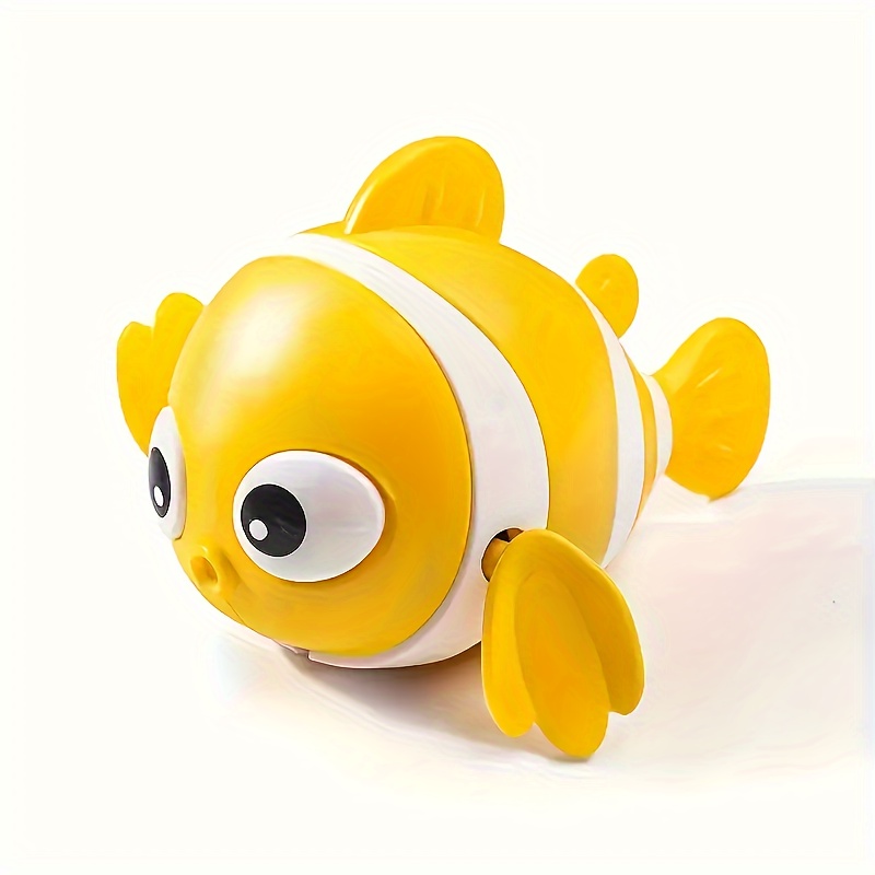 Wind-up Swimming Clownfish Bath Toy For Kids - Durable Plastic Water ...