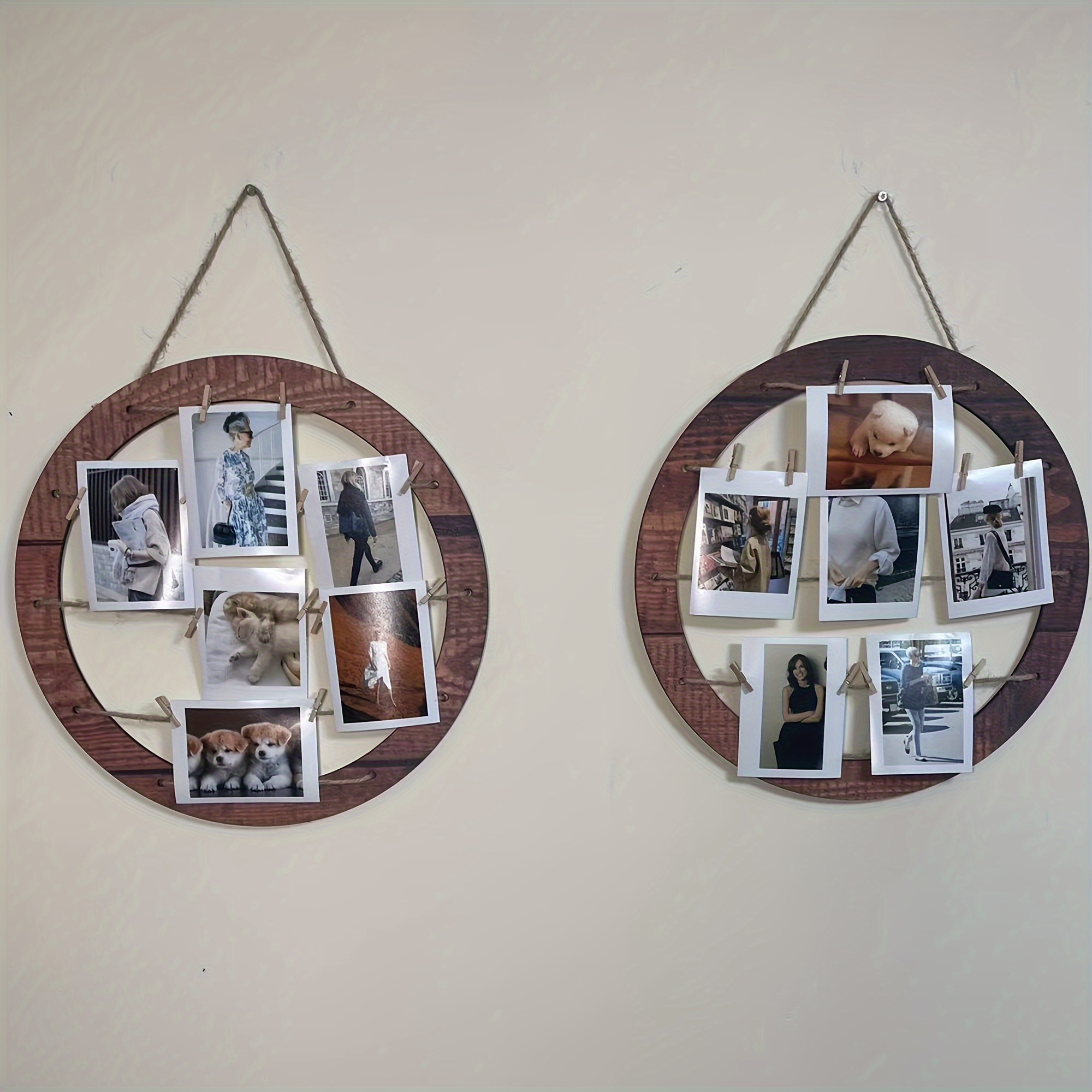 Round Wood Picture Frames Wall Hang Gallery Wall Decoration - Temu