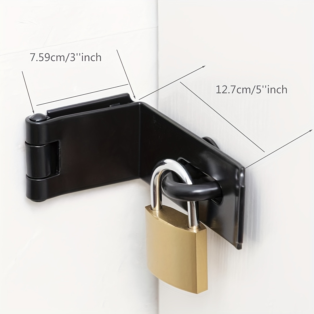Heavy Duty Metal Hasp Lock With Padlock Eye, Black - Security Door ...