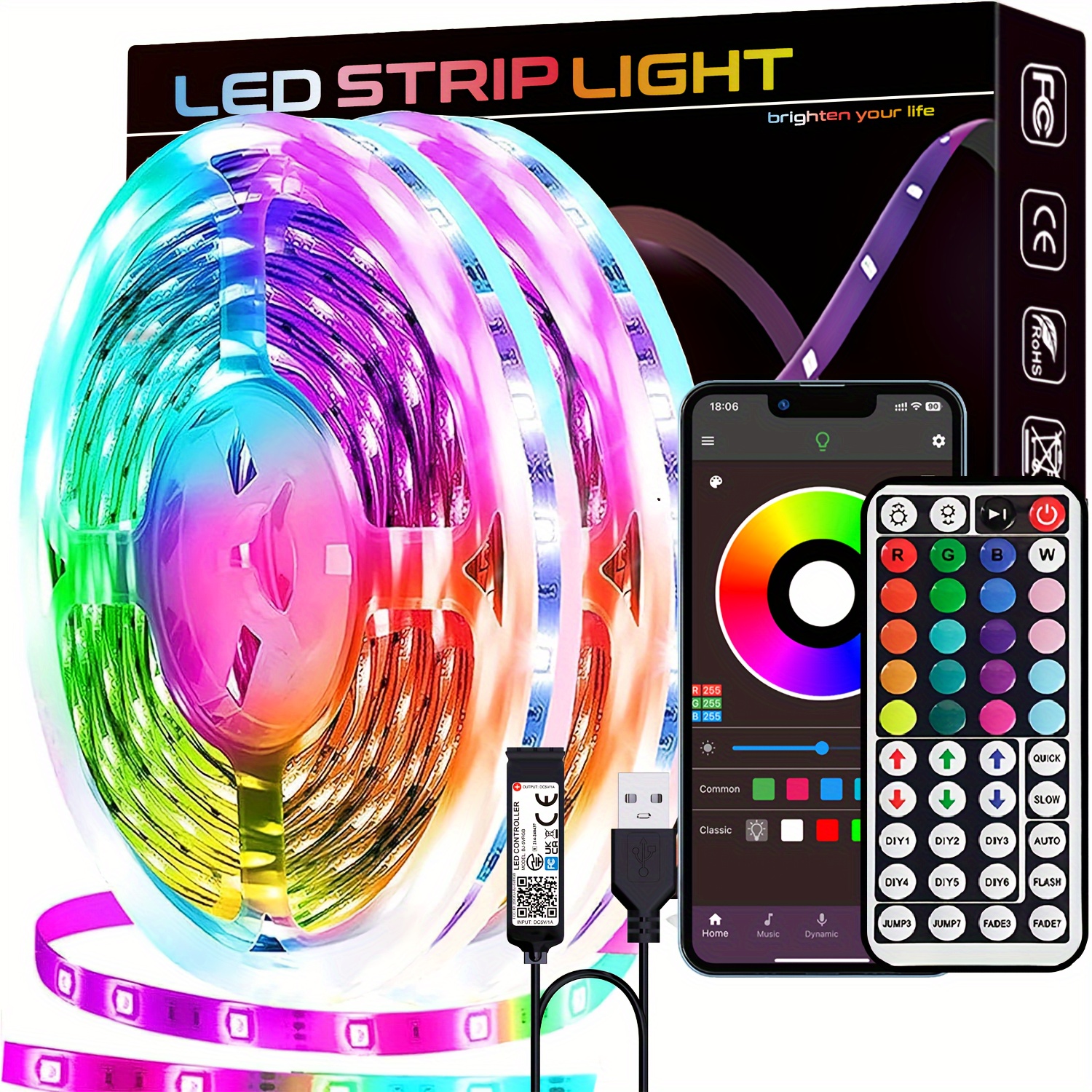 led lights sold on Temu United States