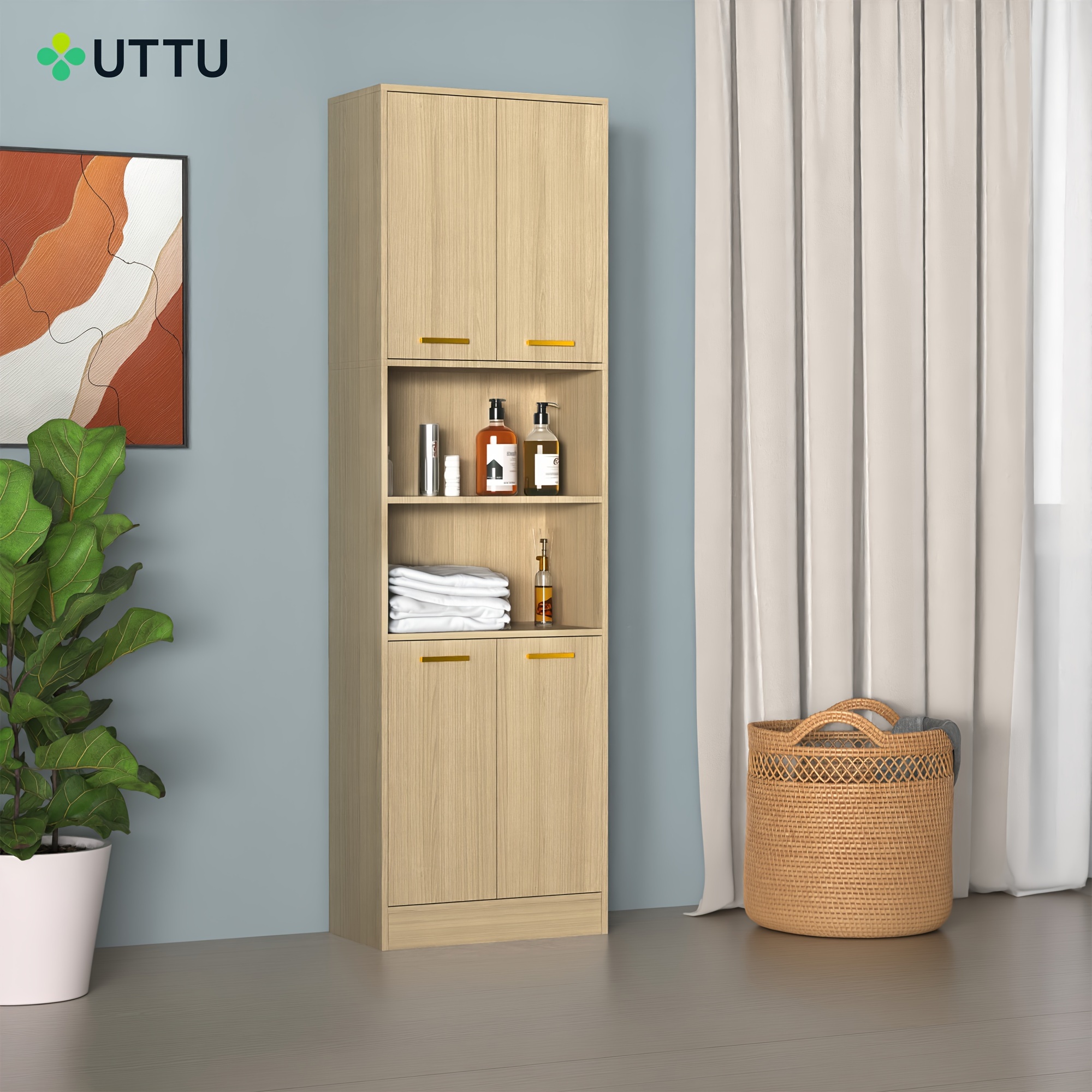 Pantry Cabinet Tall Freestanding Kitchen Pantry Storage - Temu