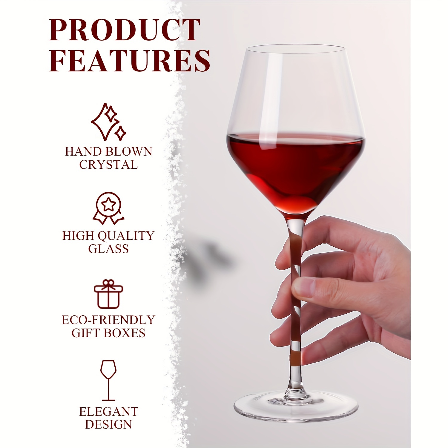 Red/white Wine Glasses Set 4 18 Ounce Lead free Crystal - Temu