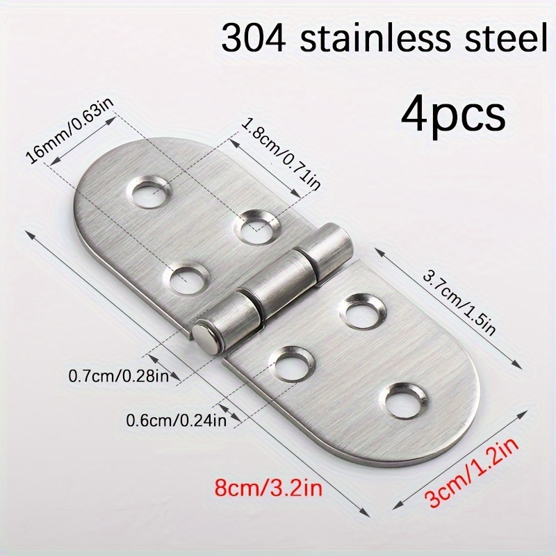 304 Stainless Steel Mini Door Hinges Brushed Finish Screws - Temu ...