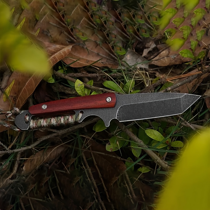 Stainless Steel Fixed Blade Knife Straight Edge Outdoor - Temu