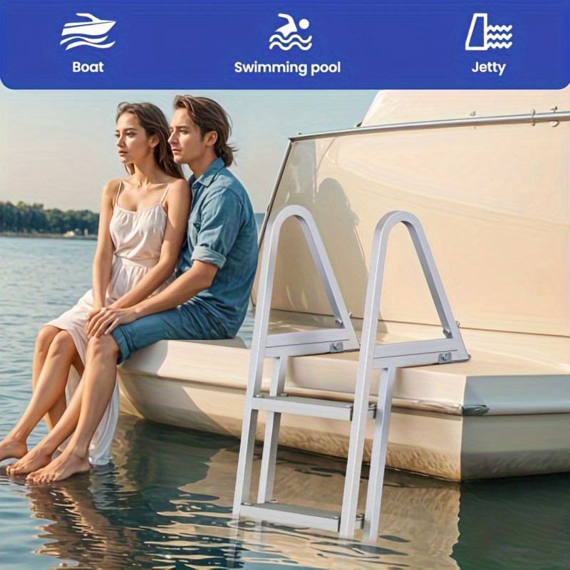 Outdorbliss 4 Step Dock Ladder Boat Ladder With 350 Lbs Capacity ...