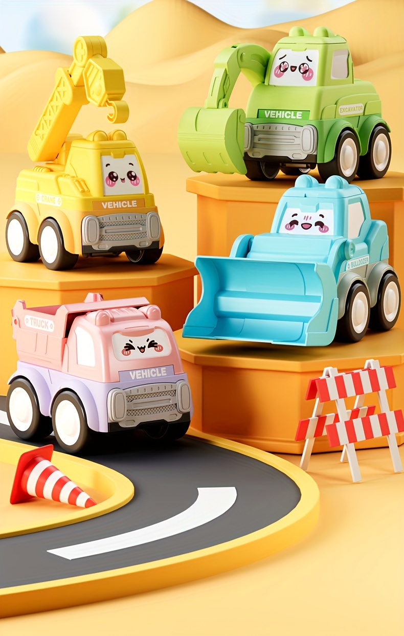 Kids' Inertia powered Construction Vehicle Set Candy colored - Temu