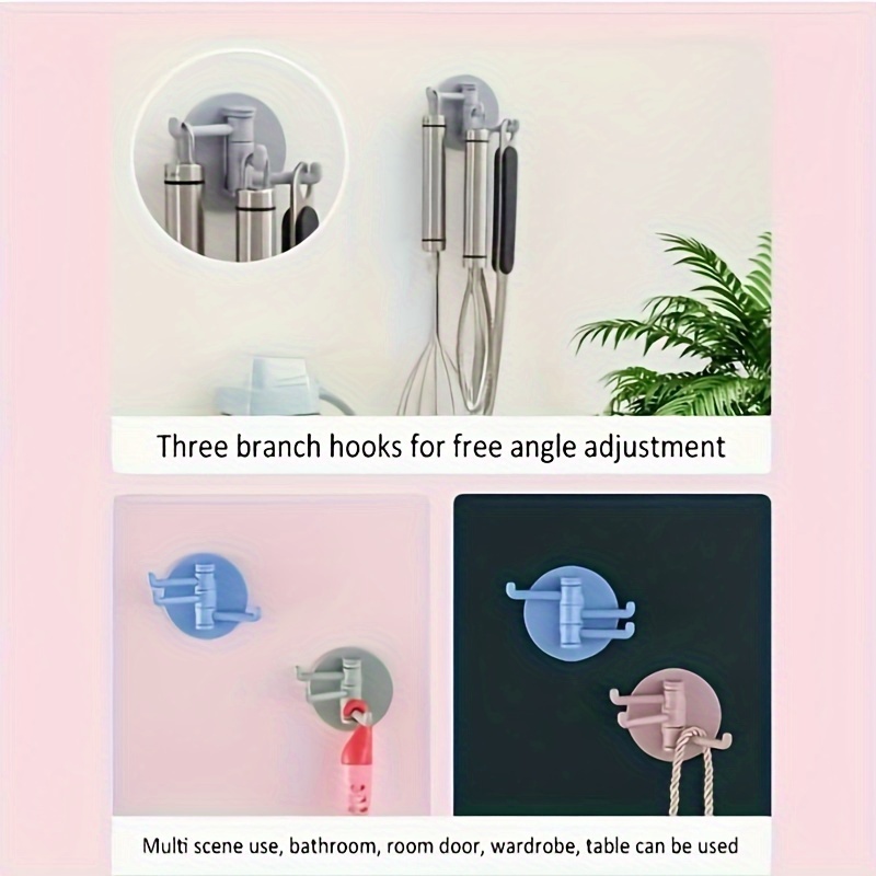 Plastic 3 branch Traceless Hanging Hooks Multifunctional - Temu South ...