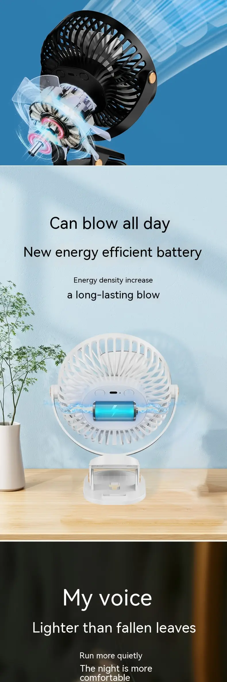 1pc 휴대용 듀얼 모터 데스크탑 팬 브러시리스 모터 5단계 에어 쿨러 1200mah 리튬 충전 배터리 포함 Temu