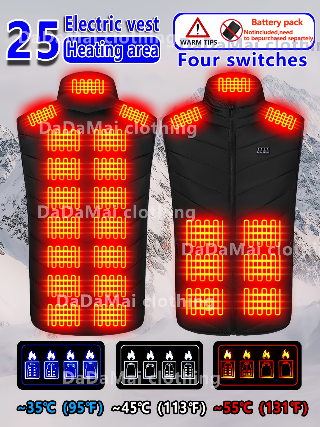 heated vest sold on Temu United States