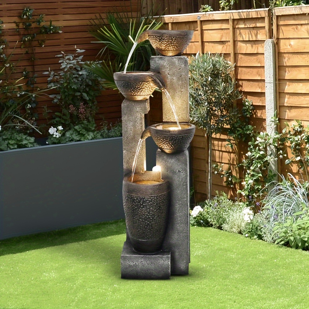 4 tier outdoor garden water fountain decor resin Temu