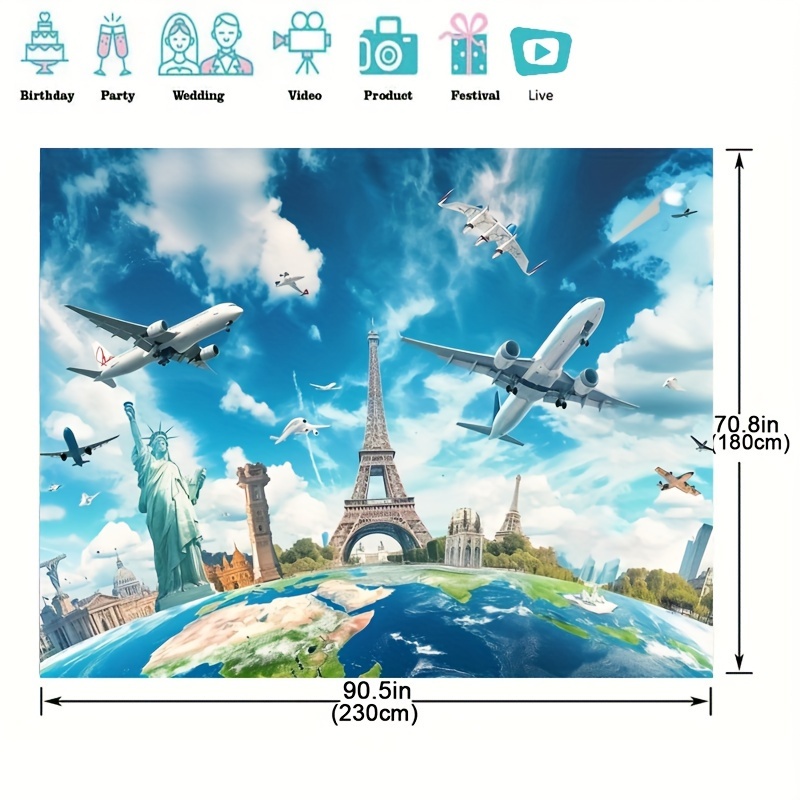 Travel Background Earth Map Landscape World - Temu