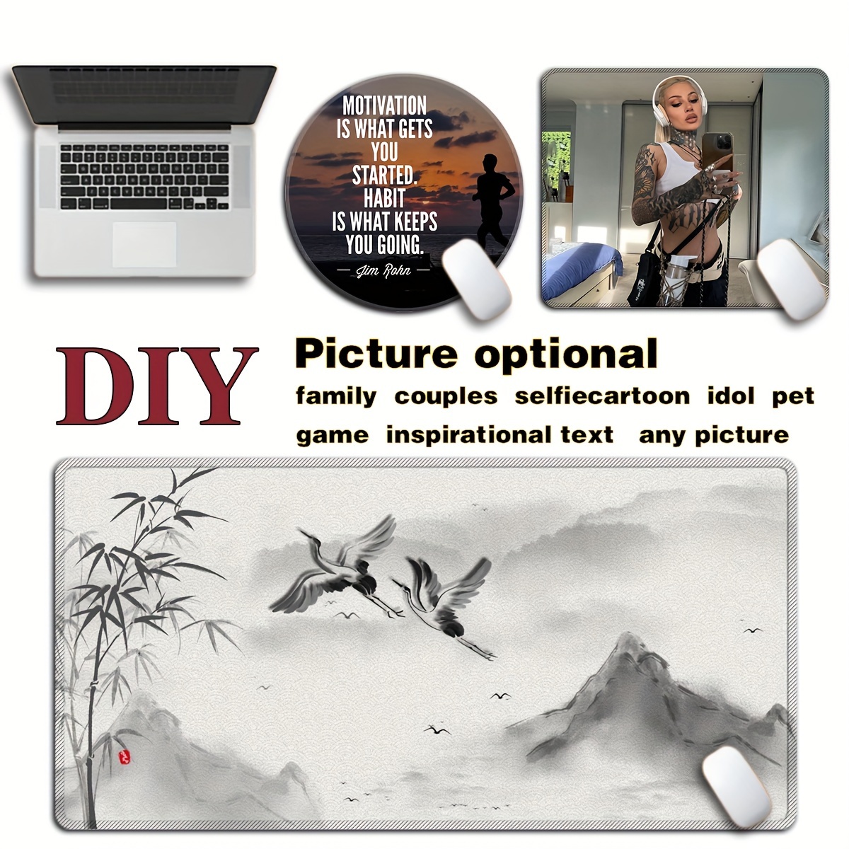 Diy Pattern Customized Mouse Pad Picture Custom Sizes Large - Temu Ireland