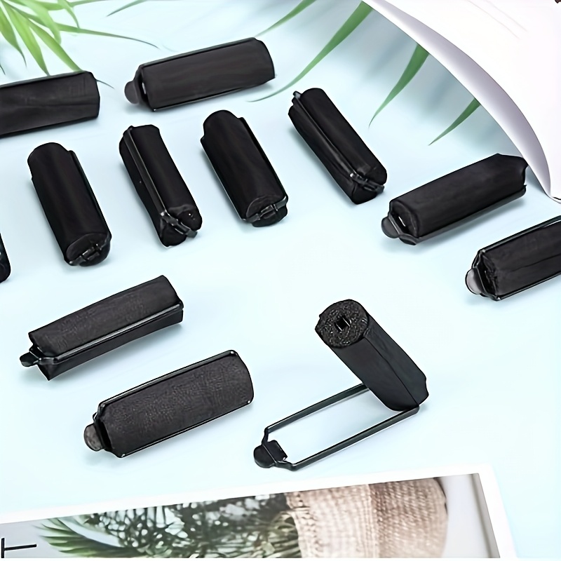Black Foam Satin Hair Rollers Soft Curlers Styling - Temu