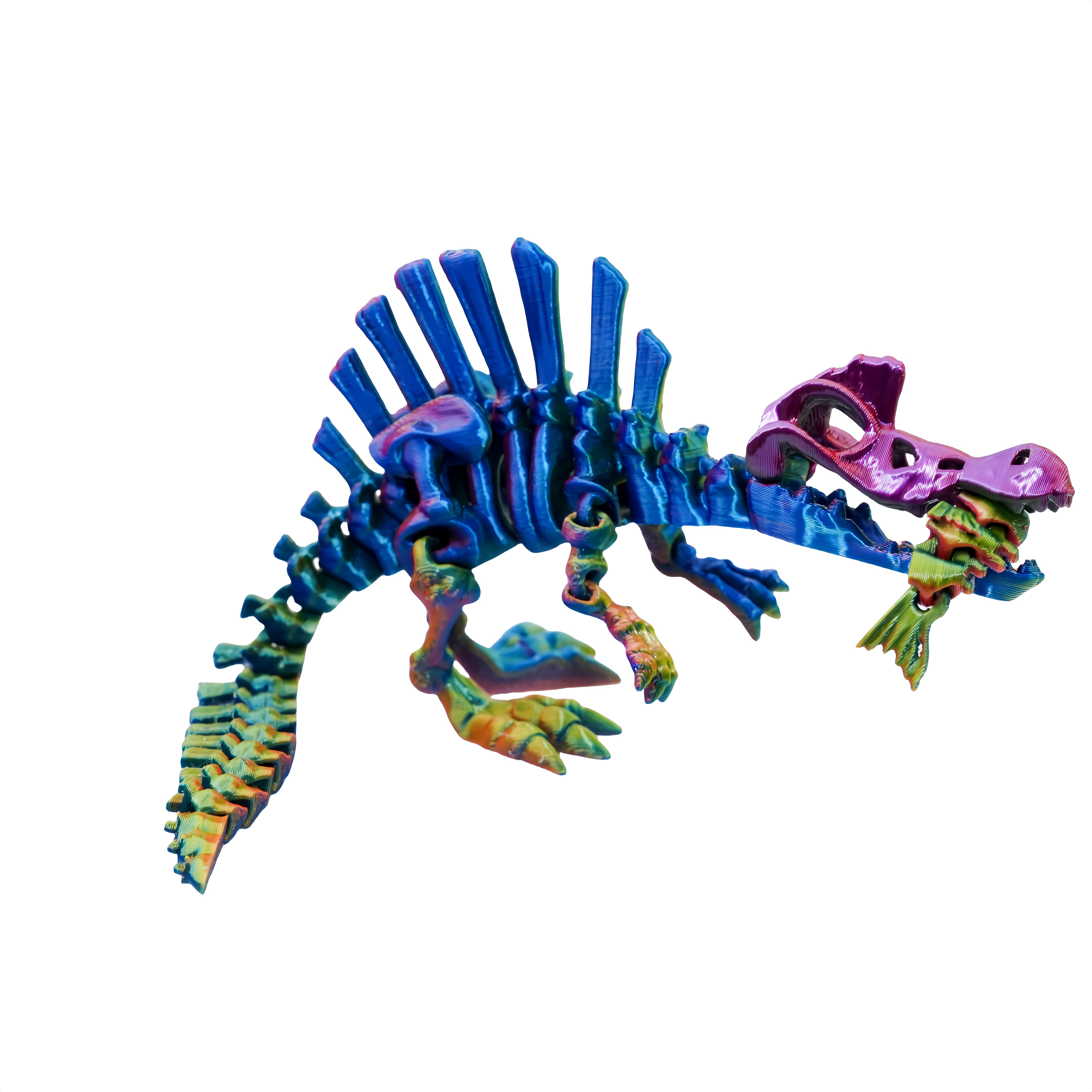 Mixed Color Ceratosaurus Skeleton Toy Articulated Joints 3d - Temu