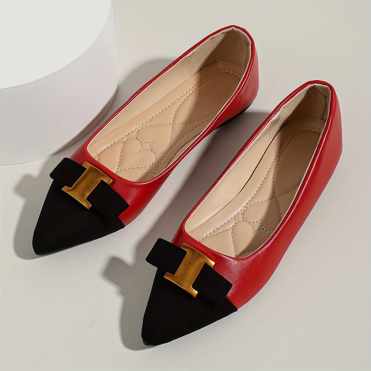 Contrast Color Flat Shoes Women s Casual Point Toe Slip - Temu Canada