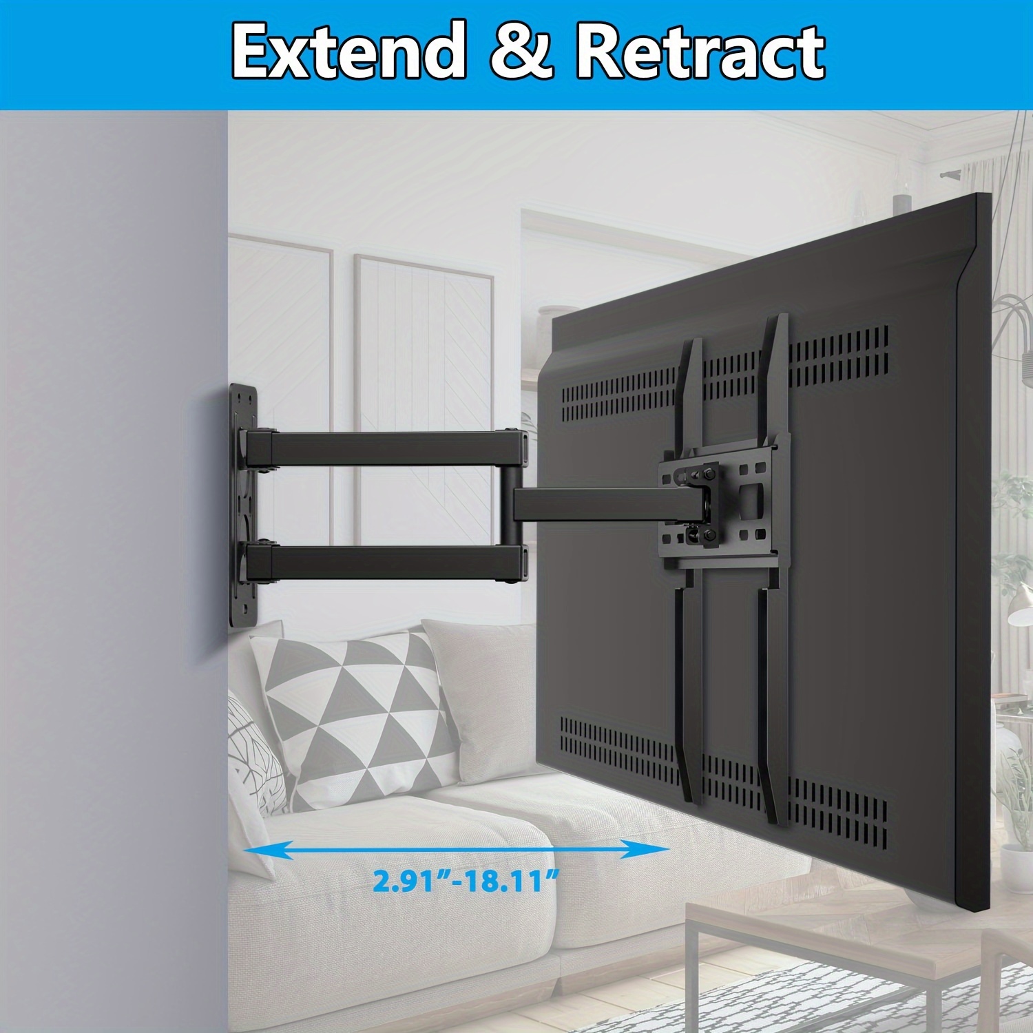 Tv Monitor Wall Mount Bracket Articulating Arms Swivel Tilt Extension ...