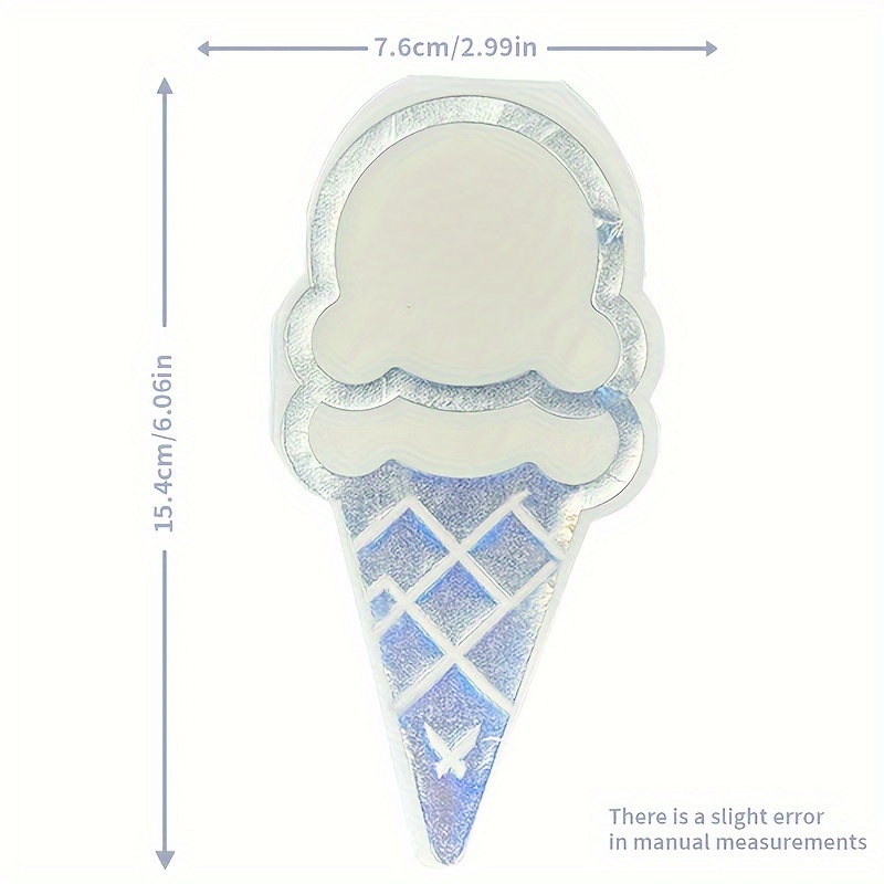 Ice Cream Cone Shaped Silver Foil Print Disposable Paper - Temu