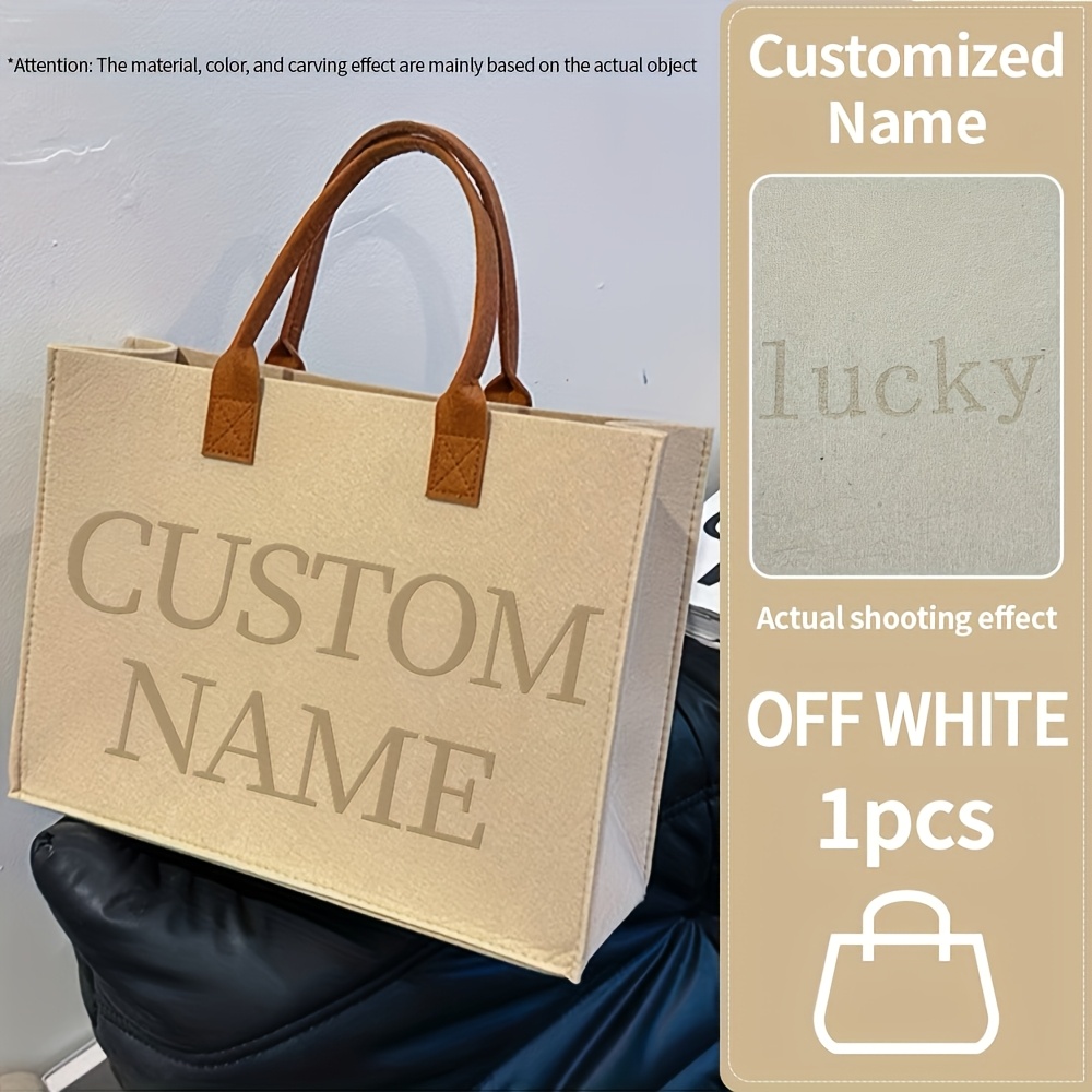 Shoulder Bags Customisable Felt Tote Bag custom felt handbag ...