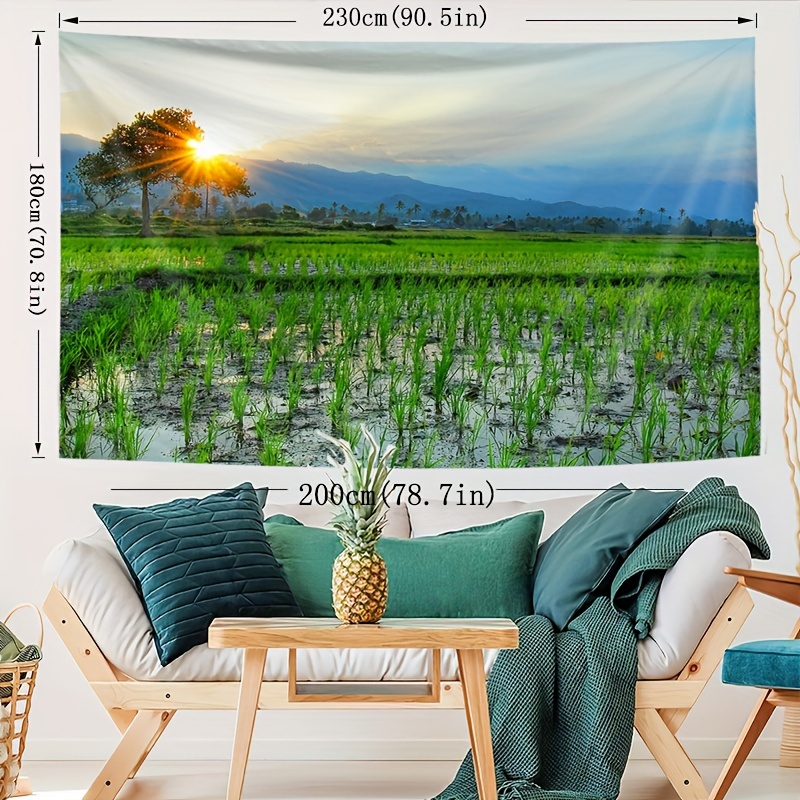 Pastoral Seedling Landscape Tapestry Polyester Tapestry Wall - Temu Canada