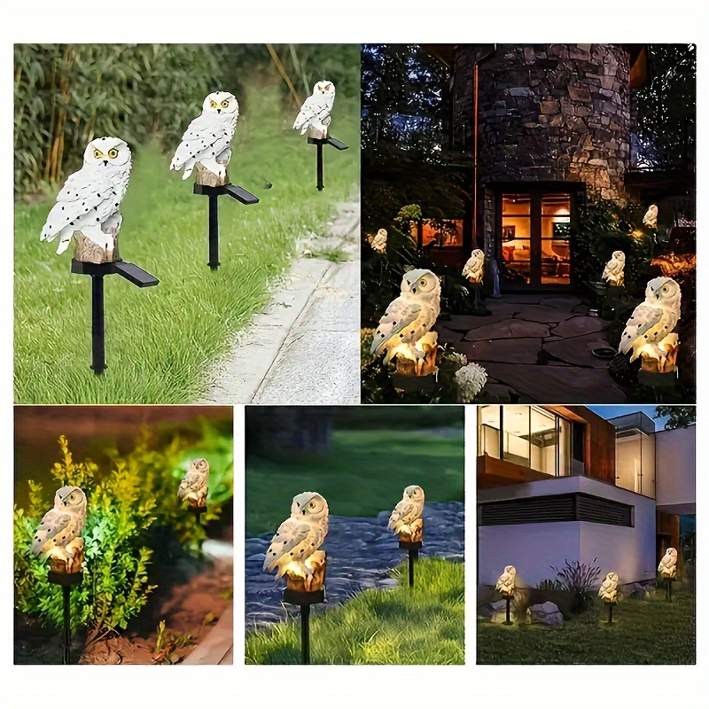 Solar Lawn Light Resin Owl Shape Landscape Light Outdoor - Temu