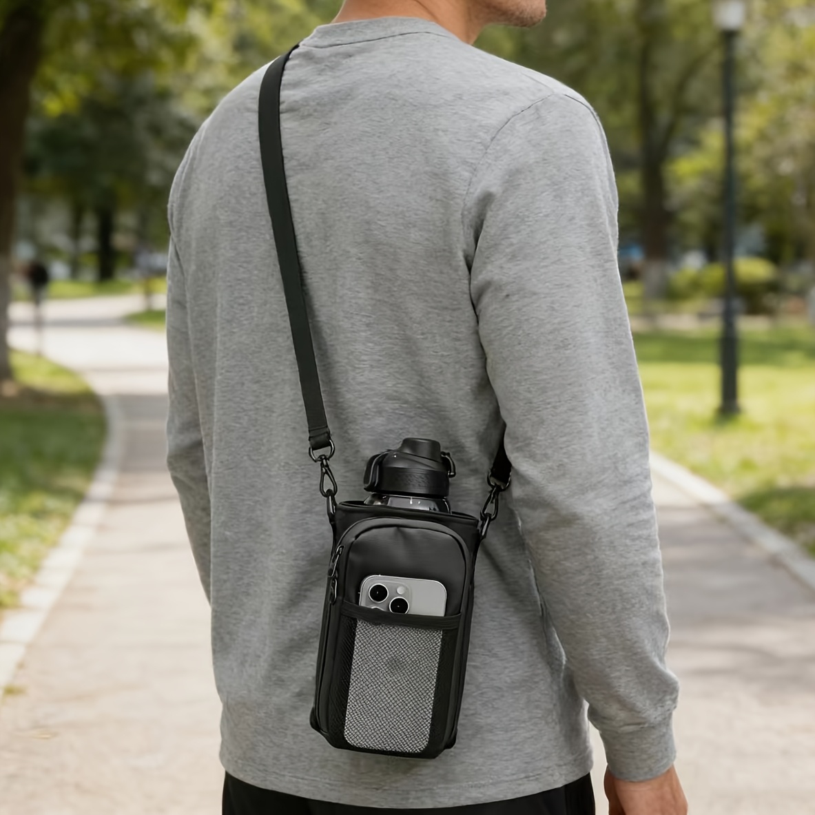 crossbody bag with water bottle pocket sold on Temu United States