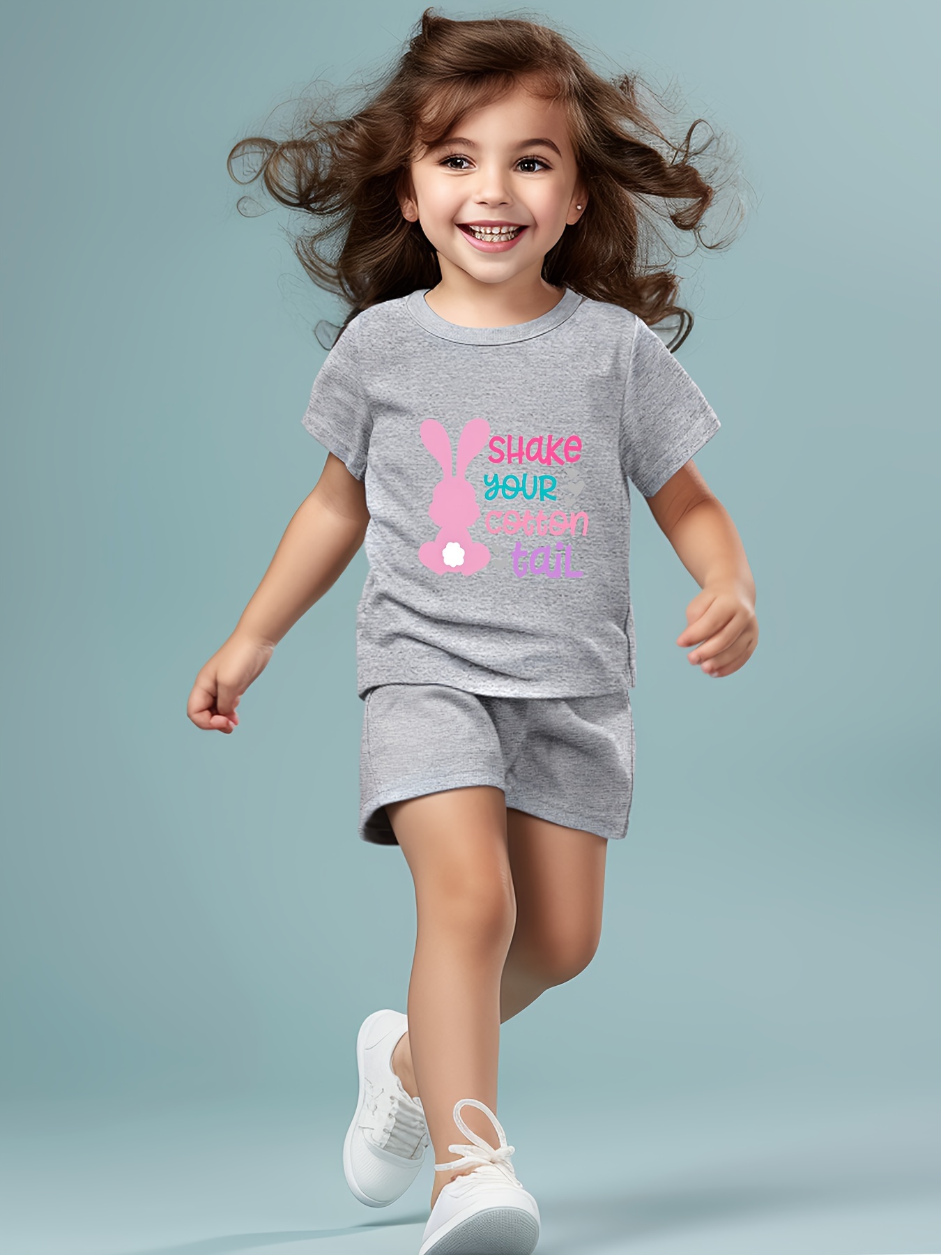 Shake Tail Cartoon Bunny Graphic Print Baby Girls' 95% - Temu Australia