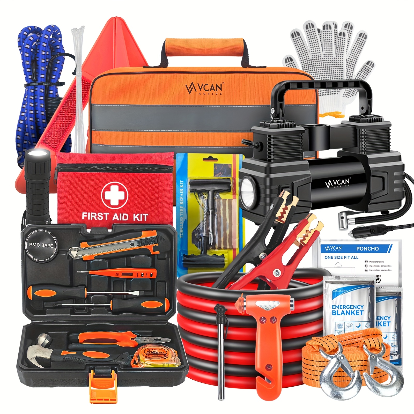 emergency roadside kit sold on Temu United States