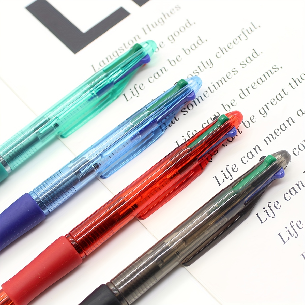 4-piece Multi-color Retractable Ballpoint Pens - Smooth Writing 1.0mm ...