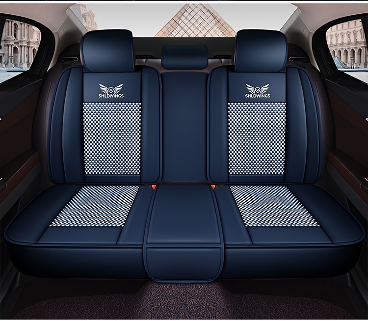 5 seat Car Seat Covers Pu Leather + Breathable Viscose Seat - Temu