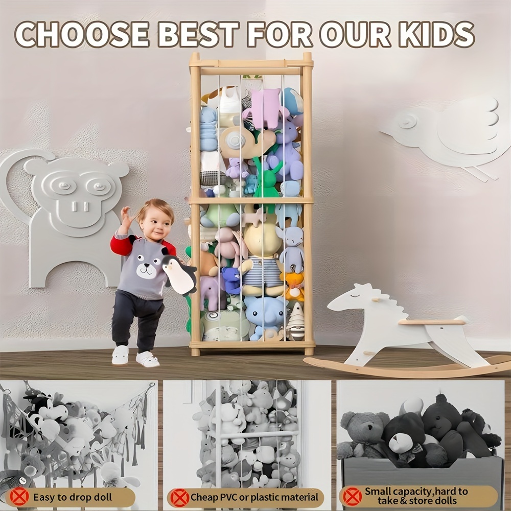Chic Wooden Doll Shelf Spacious Sturdy Display Plush Toys - Temu