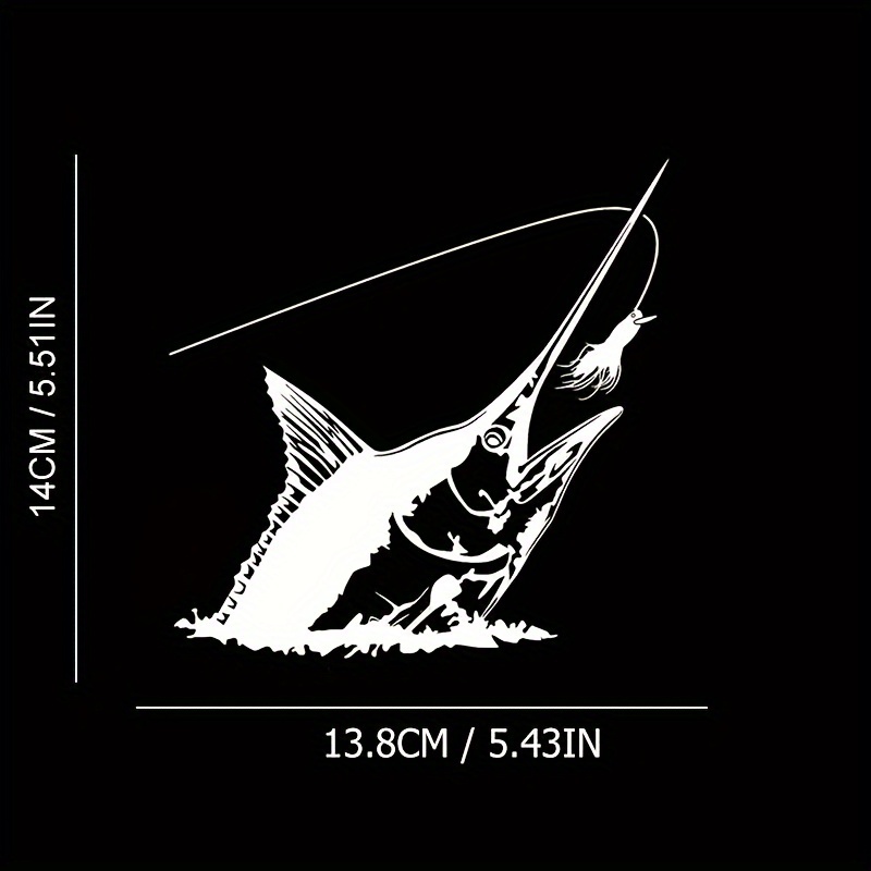 Catch Tuna In Sea Silhouette Car Sticker Laptop Water Bottle - Temu ...