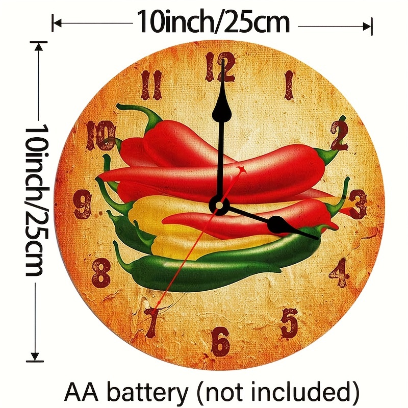 Hot Colorful Chili Peppers Love Spicy Food Round Wall Clock - Temu ...