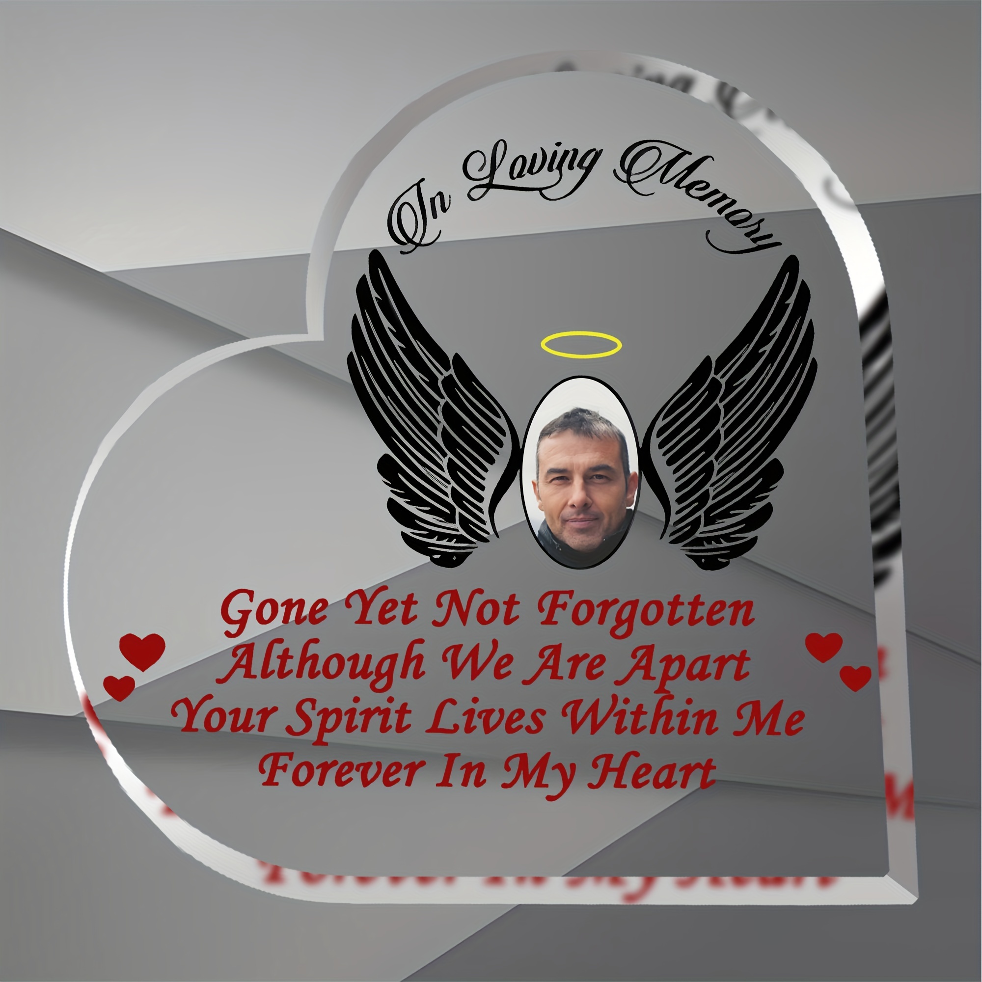 Personalized Heart Shaped Acrylic Memorial Plaque Boho Style - Temu