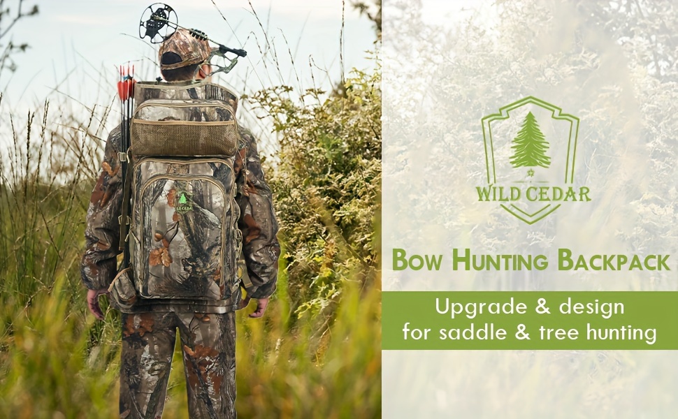 Wild Cedar Camo Bow Hunting Backpack For Men, Saddle Hunting Backpack ...