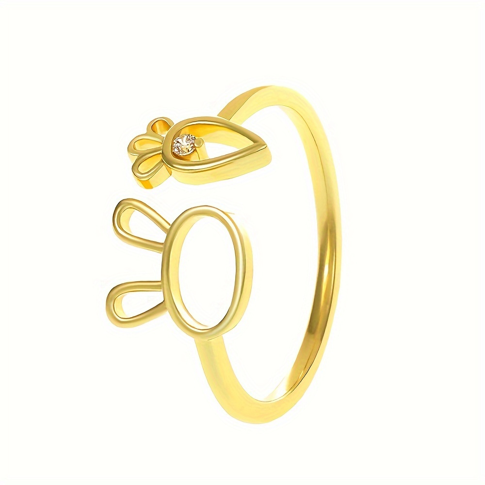 Cool Simple Rabbit Carrot Open Ring Animal Index Finger Ring - Temu ...