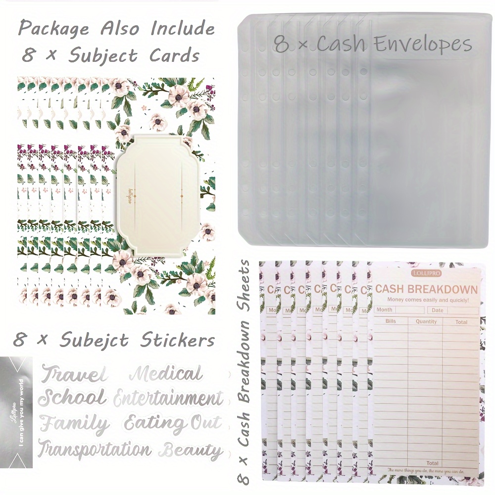 Organizator De Bani A6, Cu 8 Plicuri De Bani Din Pvc, 8 Carduri De ...