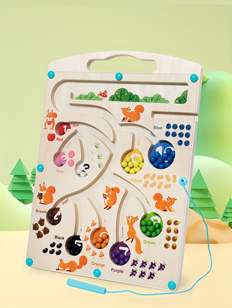 Wooden Magnetic Bead Maze Board Magnetic Number Writing - Temu Italy
