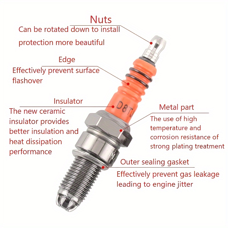 Upgrade Motorcycle Universal Spark Plugs Igniter D8tjc - Temu