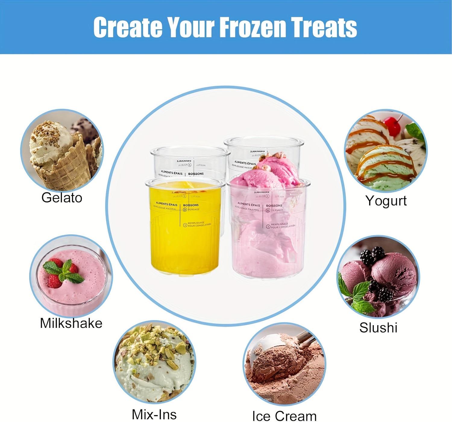 Deluxe Ice Cream Maker Pints Lids Bpa free - Temu Canada