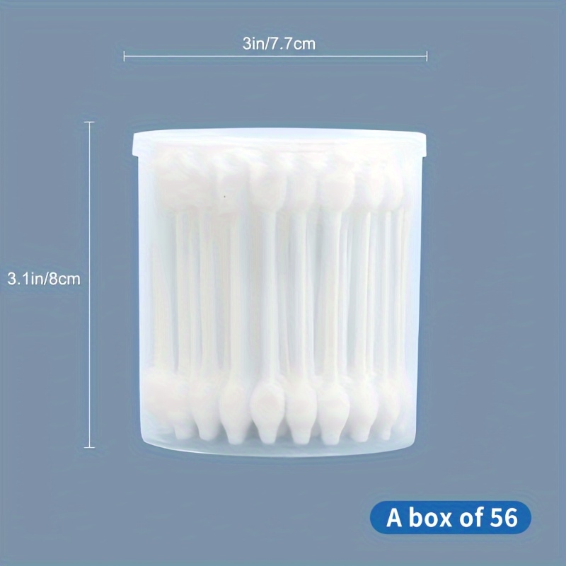 56pcs Pet Ear Cleaning Swabs, Dual-headed Ear Mite Cotton Buds, For ...