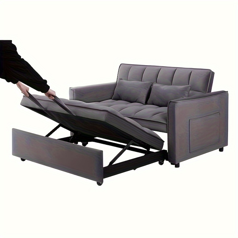 3 in 1 Convertible Sofa Bed Modern Velvet Double Sofa Futon - Temu