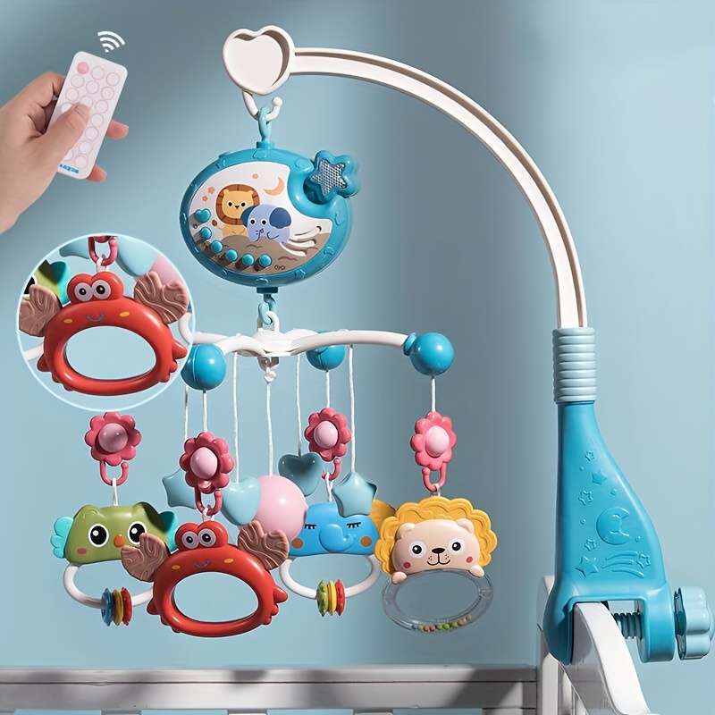 Interactive Baby Crib Toy With Remote Control - Rotating Star Projector ...