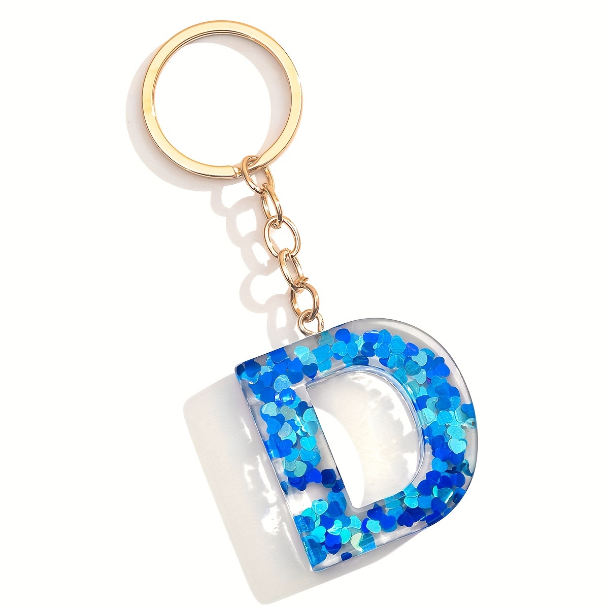 Blue Sequins Alphabet Initial Letter Keychain Cute Resin Key - Temu ...