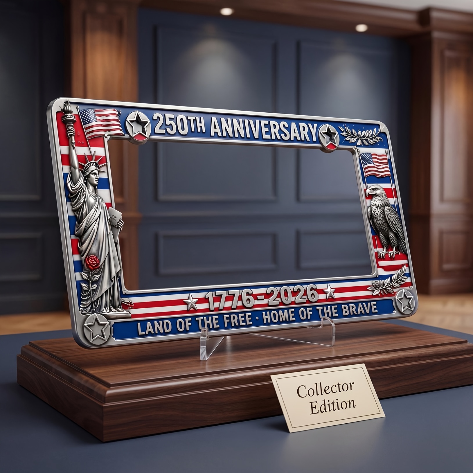 license plate frames sold on Temu United States