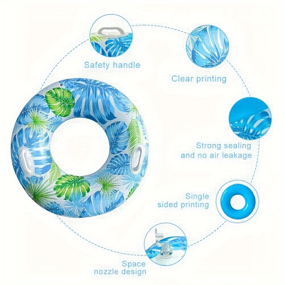 Tropical Leaf Print Inflatable Pool Float – Universal Fit - Temu