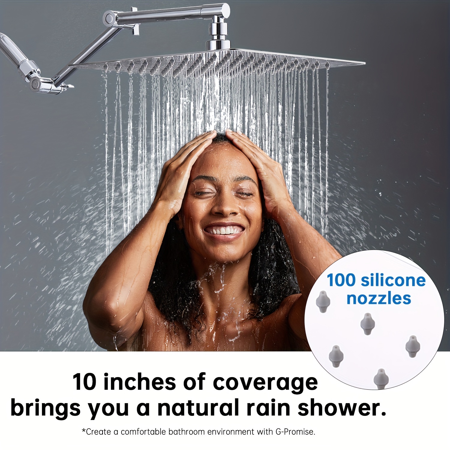 Rain Shower Head Adjustable Extension Arm High Pressure - Temu