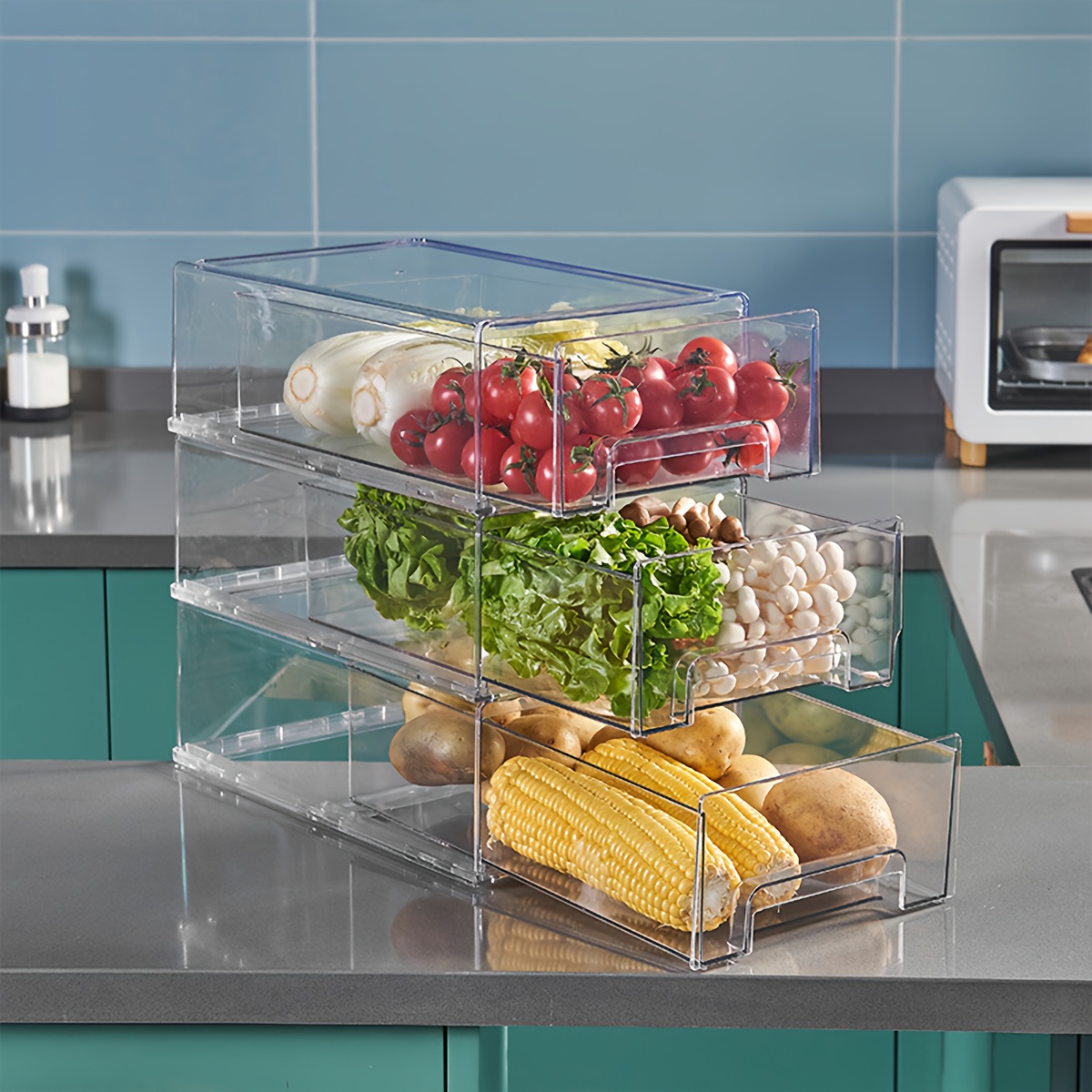 Transparent Refrigerator Storage Box Drawer Type Fresh - Temu