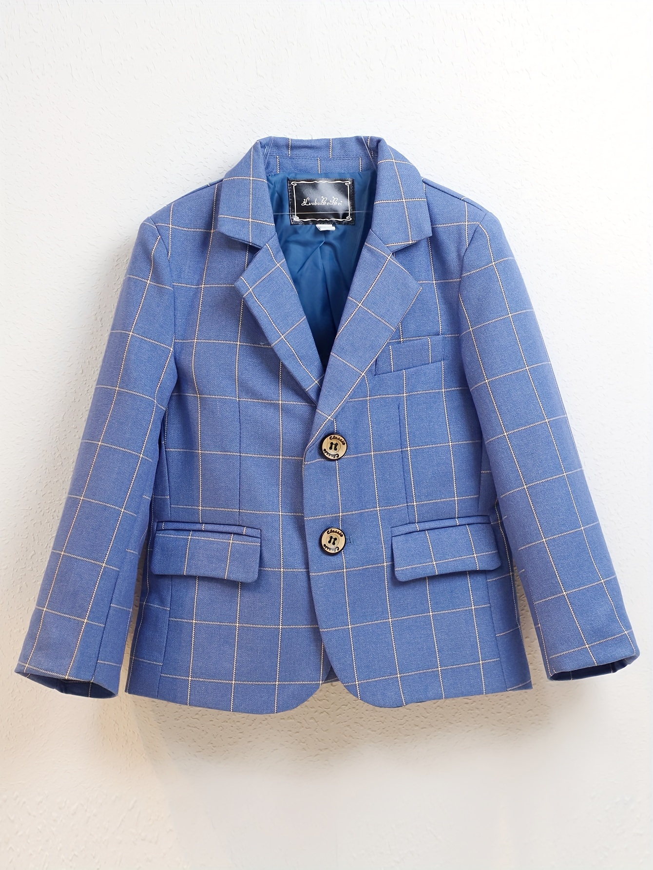 Luobobeibei Boys Plaid Suit Jacket Light - Temu