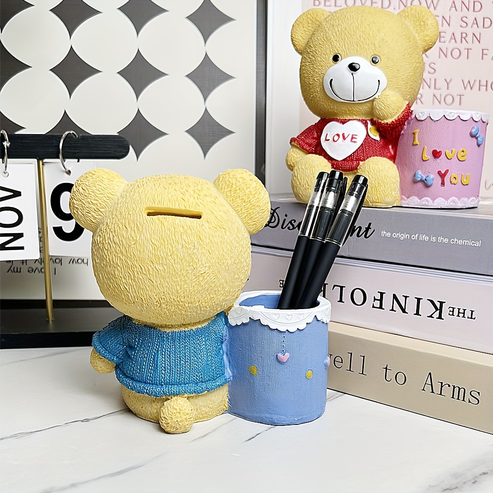 creative desktop resin decoration bear piggy bank cartoon - Temu Australia