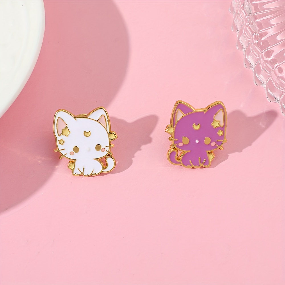 Cartoon Cat Brooch Men Cute Animal Pin Metal Badge Jewelry - Temu Australia